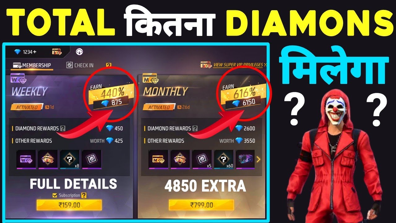 Free Fire Membership Full Details || Weekly Membership Free Fire ...