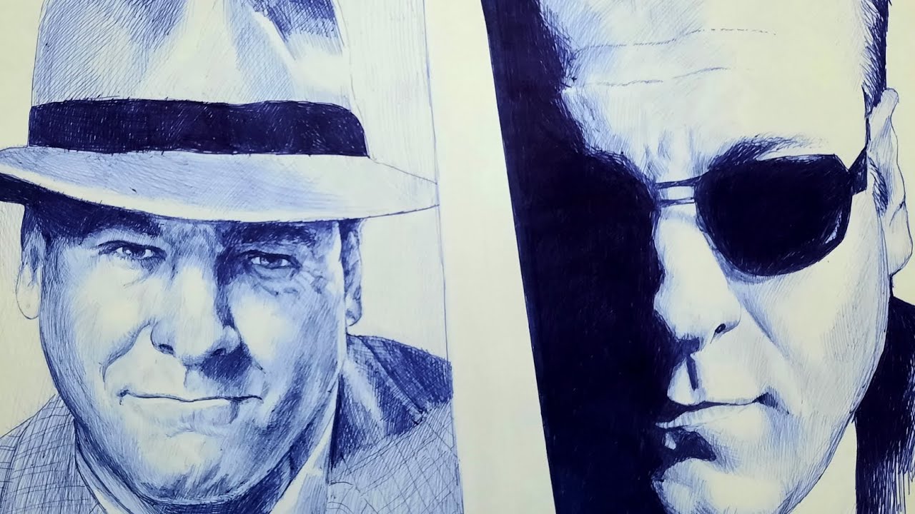 dibujo en lapicera (boligrafo) de tony soprano / soprano's pen drawing ...