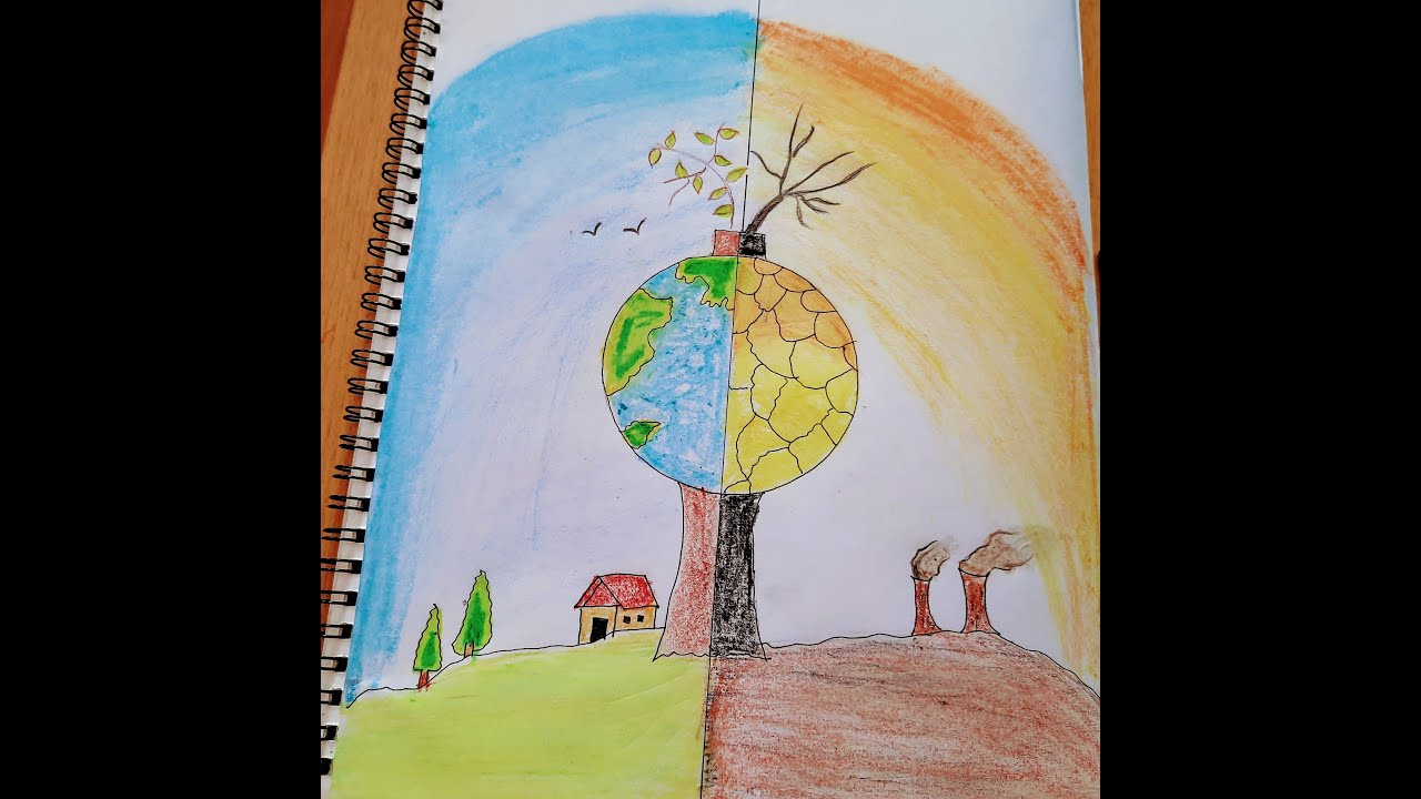 How to draw world environment day poster| save nature drawing easy ...