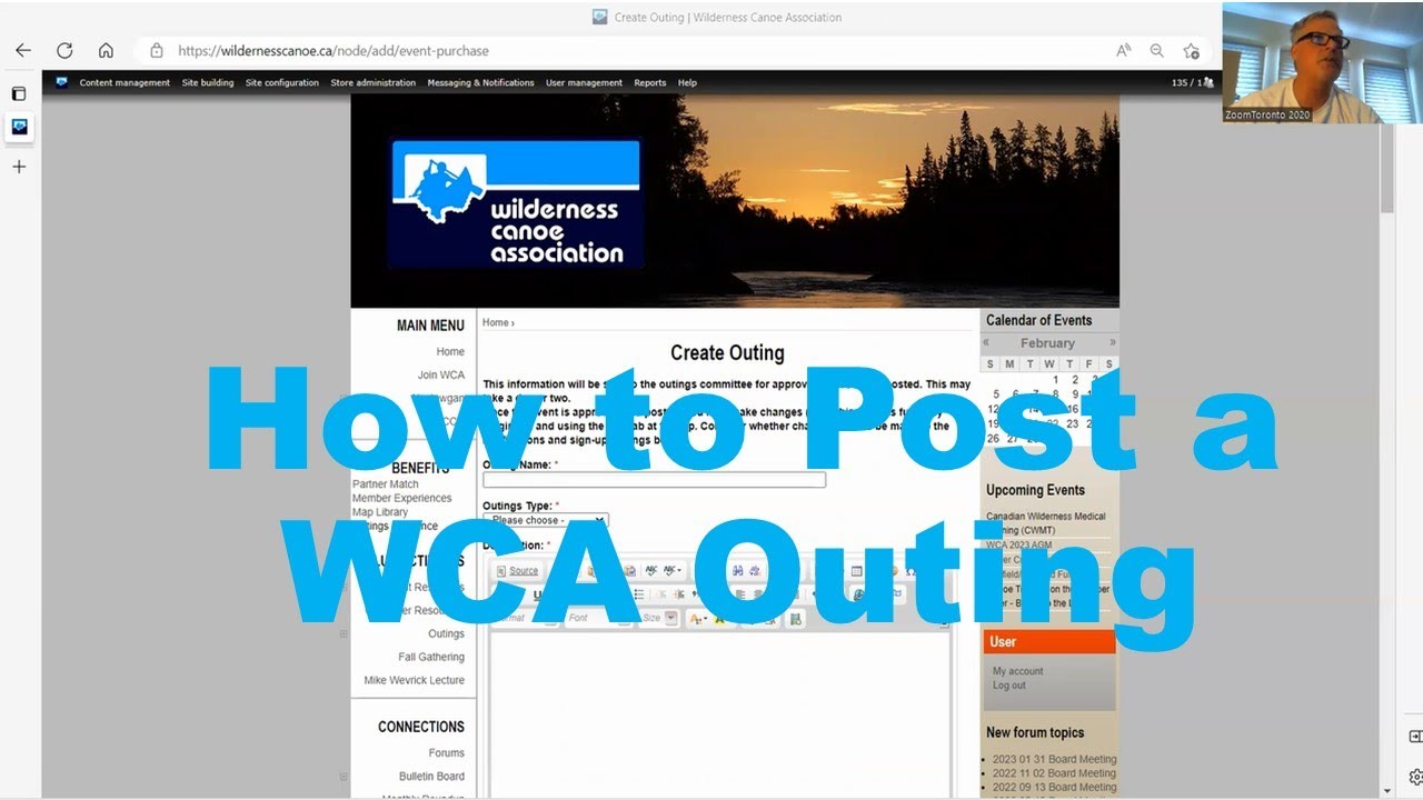 WCA Zoom Presentation How To Post An Outing - YouTube
