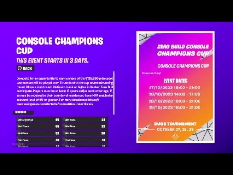 How Fortnite to qualified zero build console champion cup - YouTube