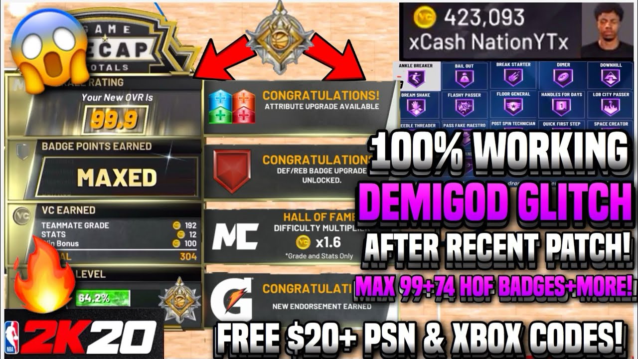 *NEW!* NBA 2K20 BADGE & DEMIGOD GLITCH! MAX BADGES + 99 OVR IN ONE DAY ...