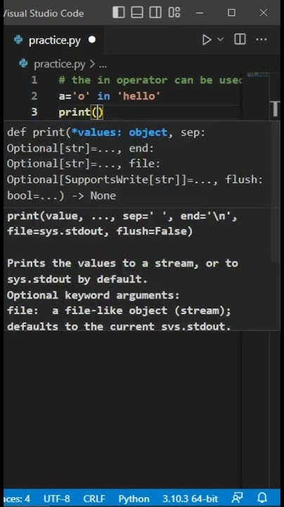 The In Operators Python Coding Pythoncode Codet20shorts Youtube 