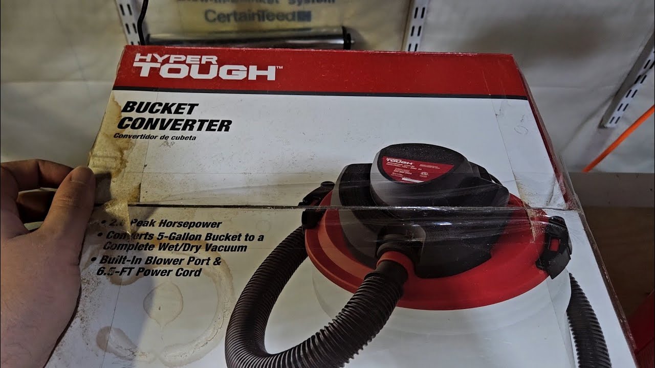 Hyper Tough Bucket Converter Wet/Dry Vacuum - YouTube
