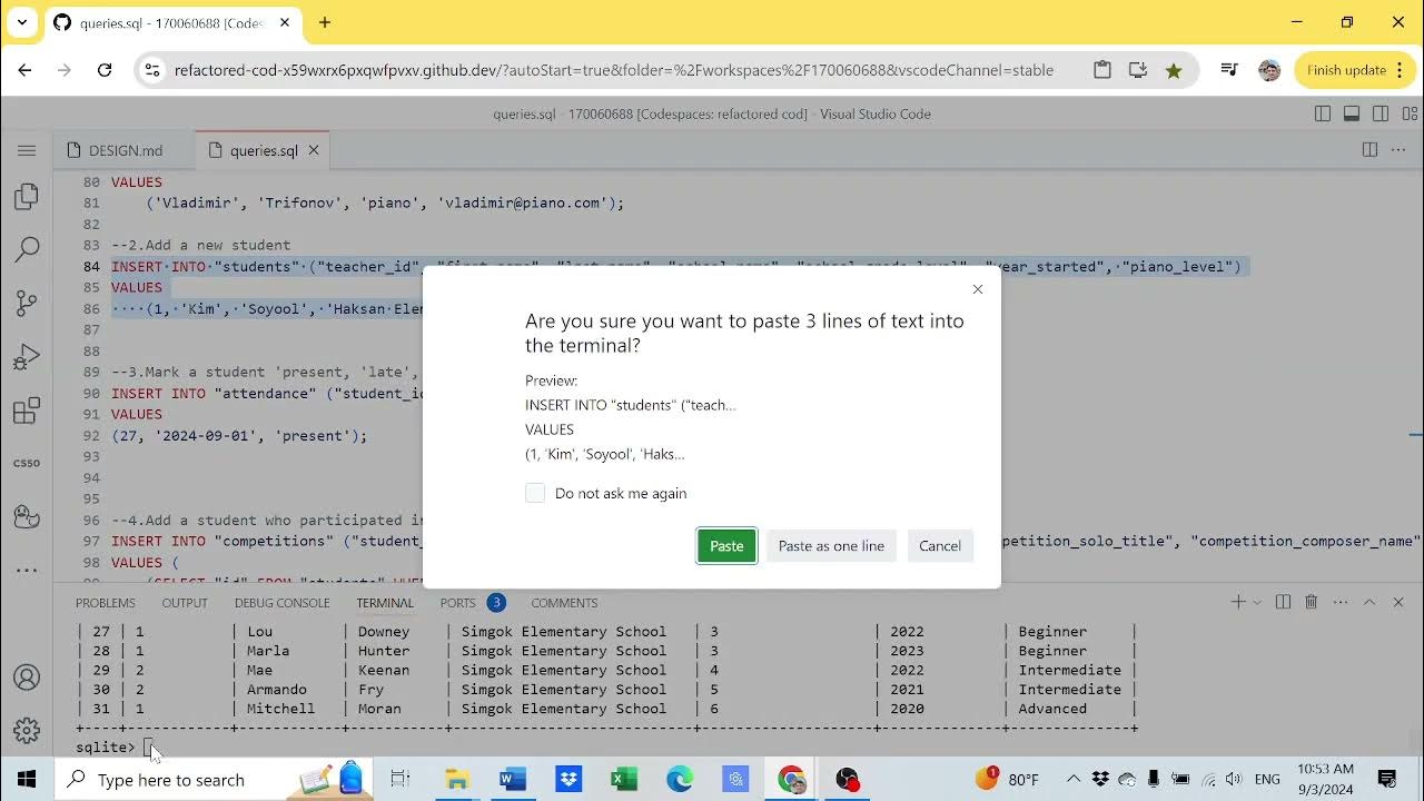 CS50 SQL Piano Students Database - YouTube