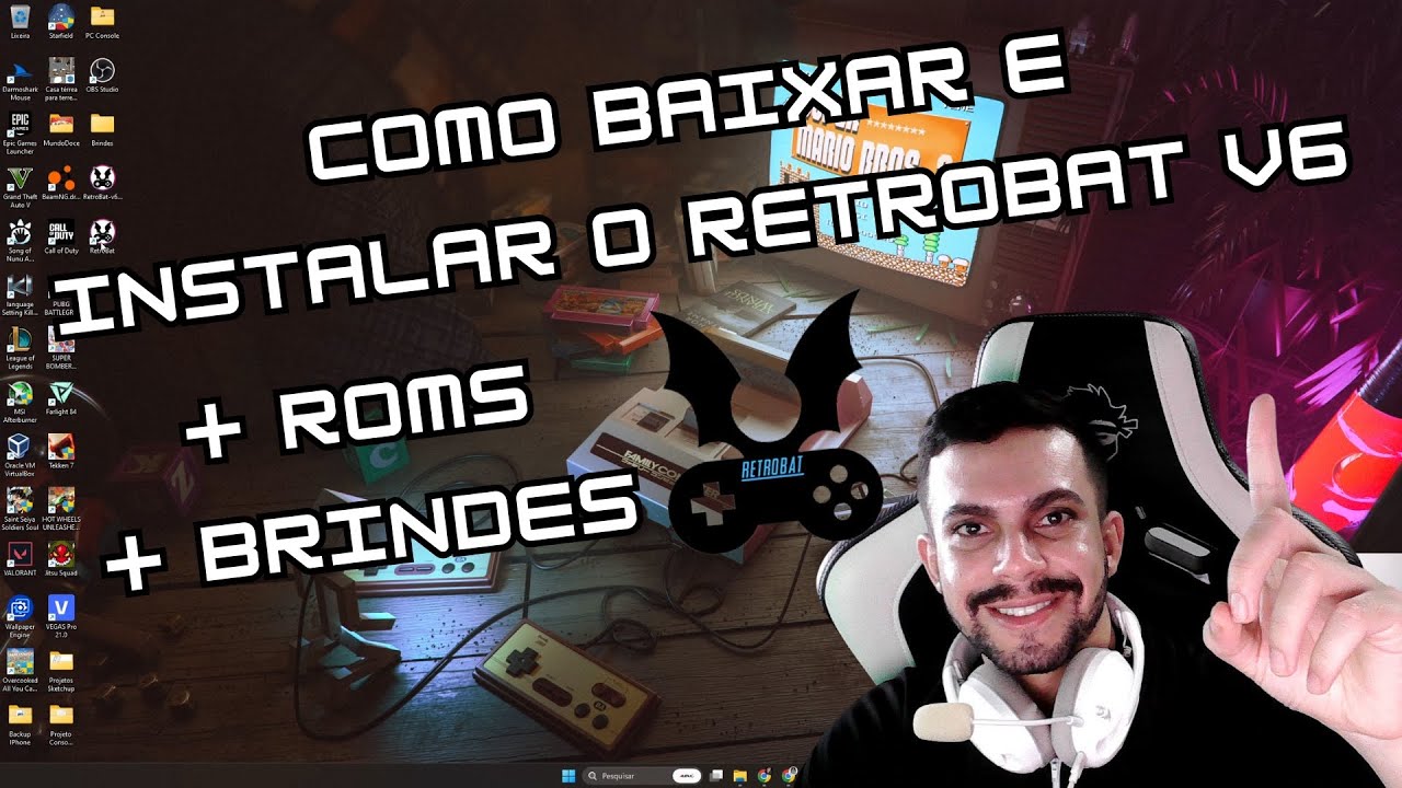 Como Baixar e Instalar o Retrobat V6 + Roms + Brindes - YouTube