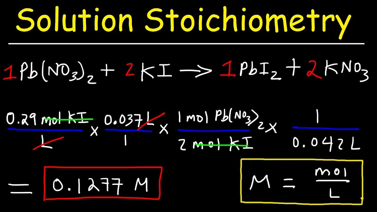 Solution Stoichiometry Finding Molarity Mass Volume