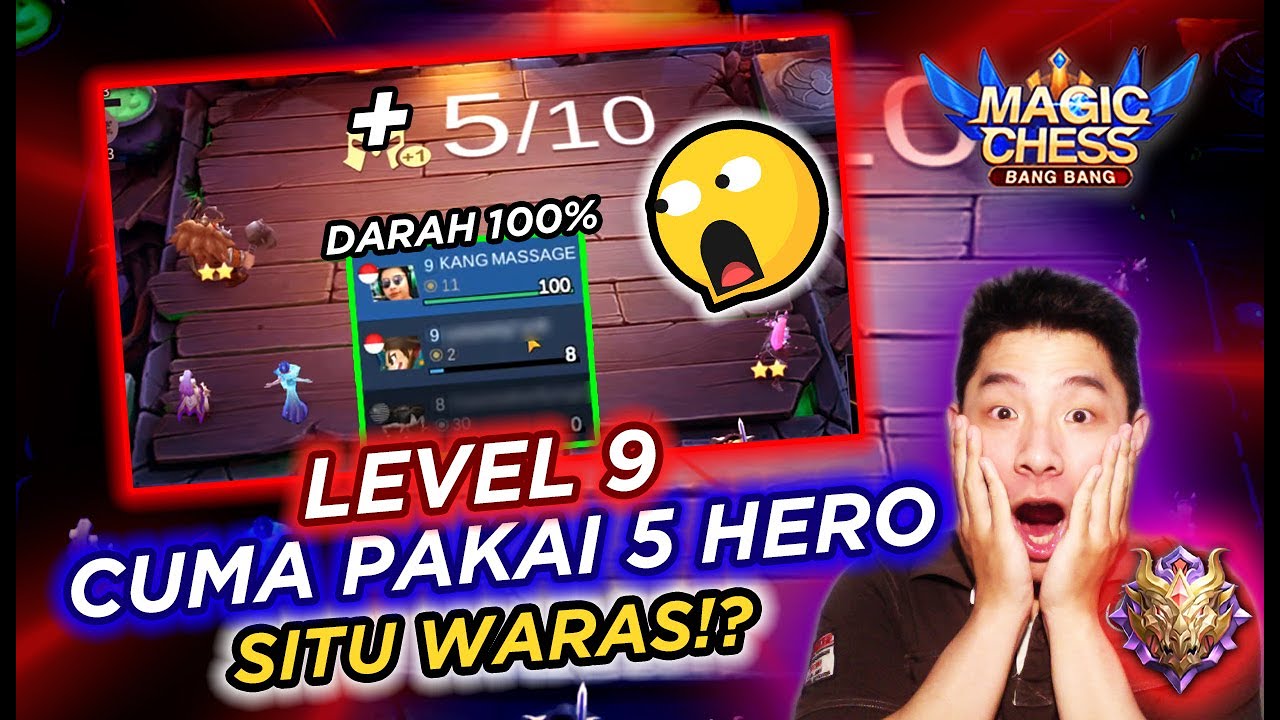 LEVEL 9 CUMA PAKAI 5 HERO!? ALPHINE GA WARAS! COMBO TERKUAT MAGIC CHESS ...