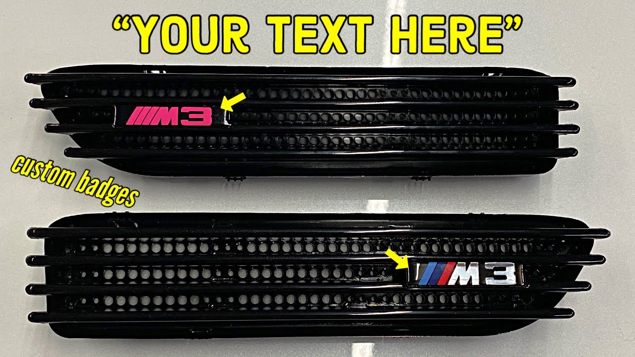 Custom E46 side fender logos - personalized BMW M3 fender grill emblems ...