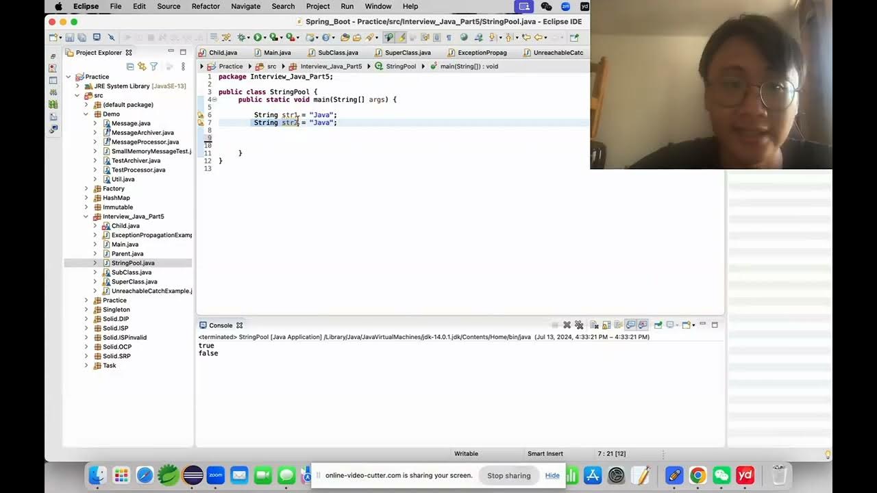 Providing example with String which is immutable - YouTube