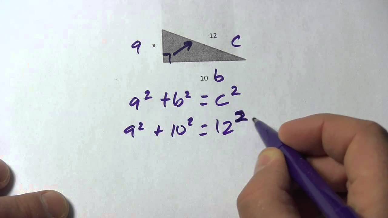 Pythagorean Theorem to Find Sides in a Right Triangle - YouTube