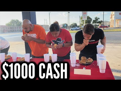 $1000 CHEESEBURGER EATING CONTEST IN TEXAS | Lonestar Cheeseburger San ...