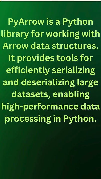 PyArrow: Arrow Data Structures - YouTube