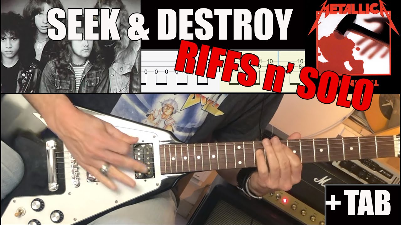 Seek & Destroy - Metallica - Riffs n' Solo (Cover + TAB) - YouTube