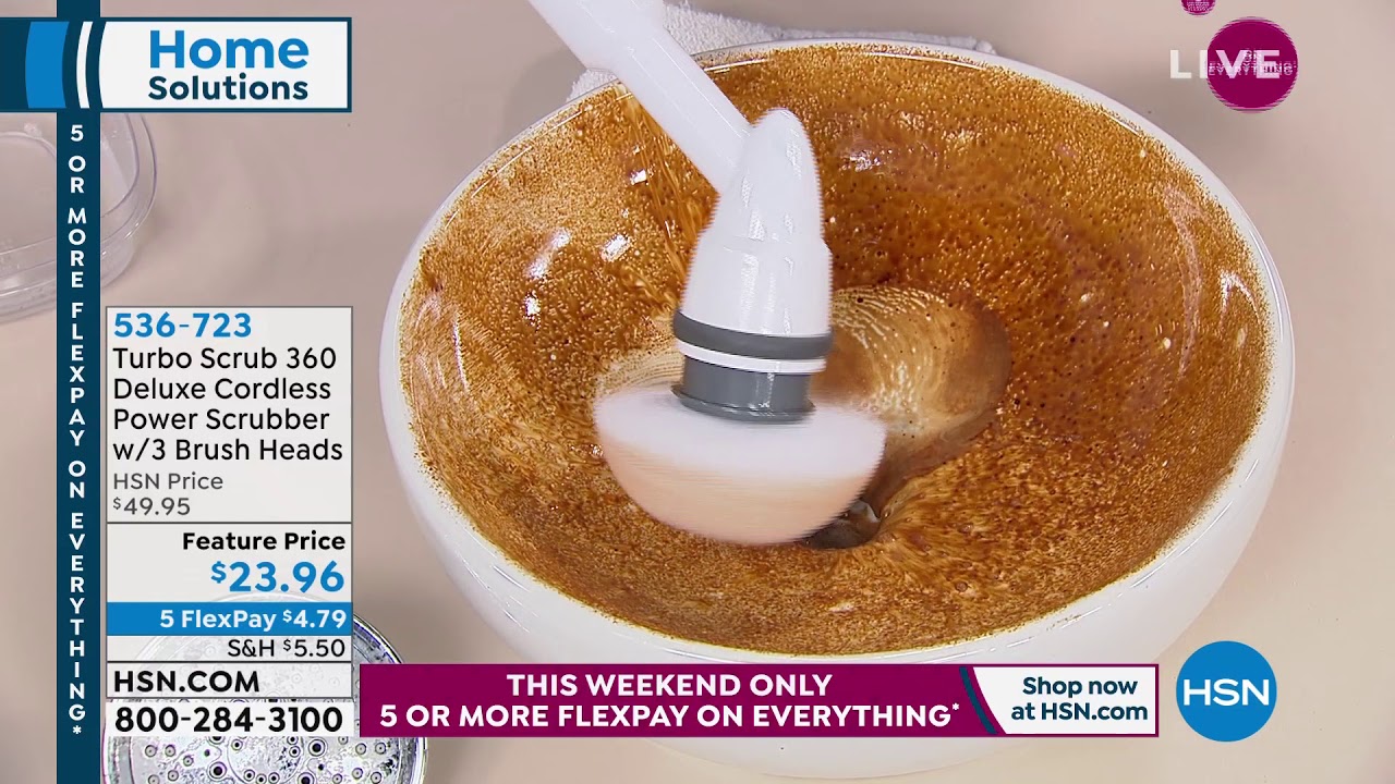 Turbo Scrub Deluxe Cordless Power Scrubber Cleaning Kit - YouTube