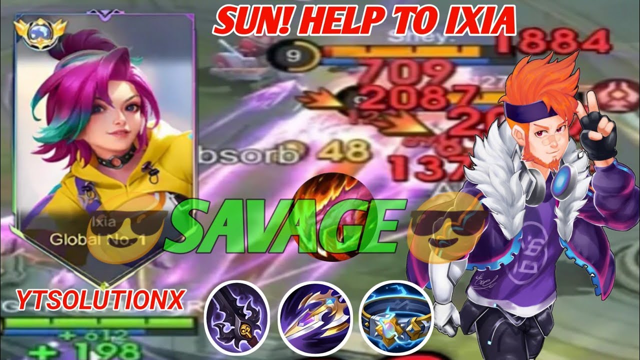 SUN! Help To Ixia Make Savage! FINALLY PERFECT BUILD AND EMBLEM 2025!! JUNGLER - YouTube