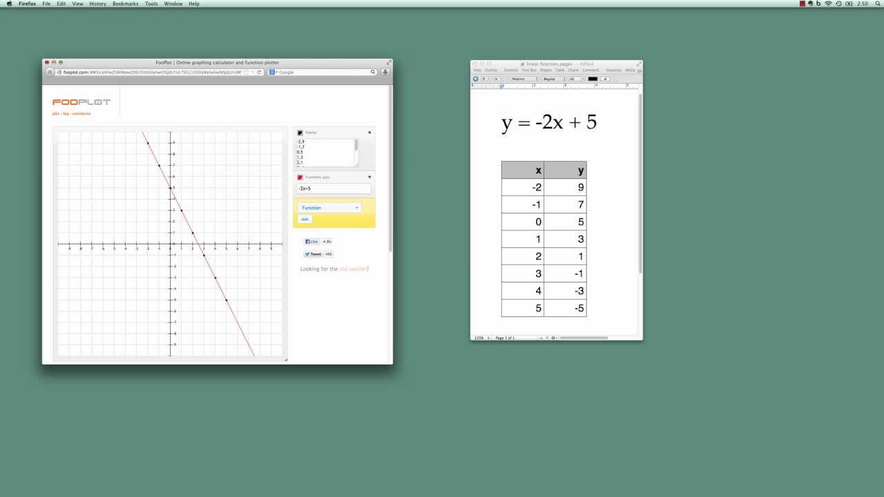 Using FooPlot.com to Graph Linear Functions - YouTube