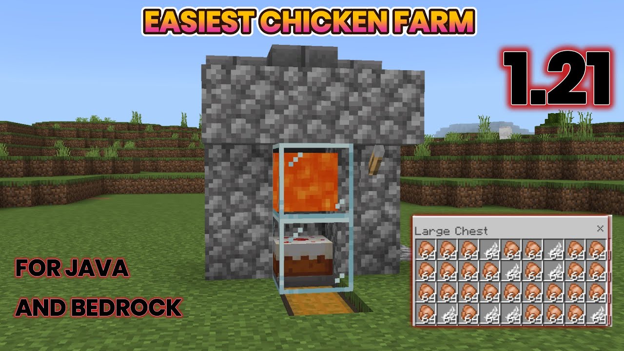 EASY CHICKEN FARM TUTORIAL FOR BEDROCK 1.21 (MCPE/Xbox/PS4/Nintendo ...