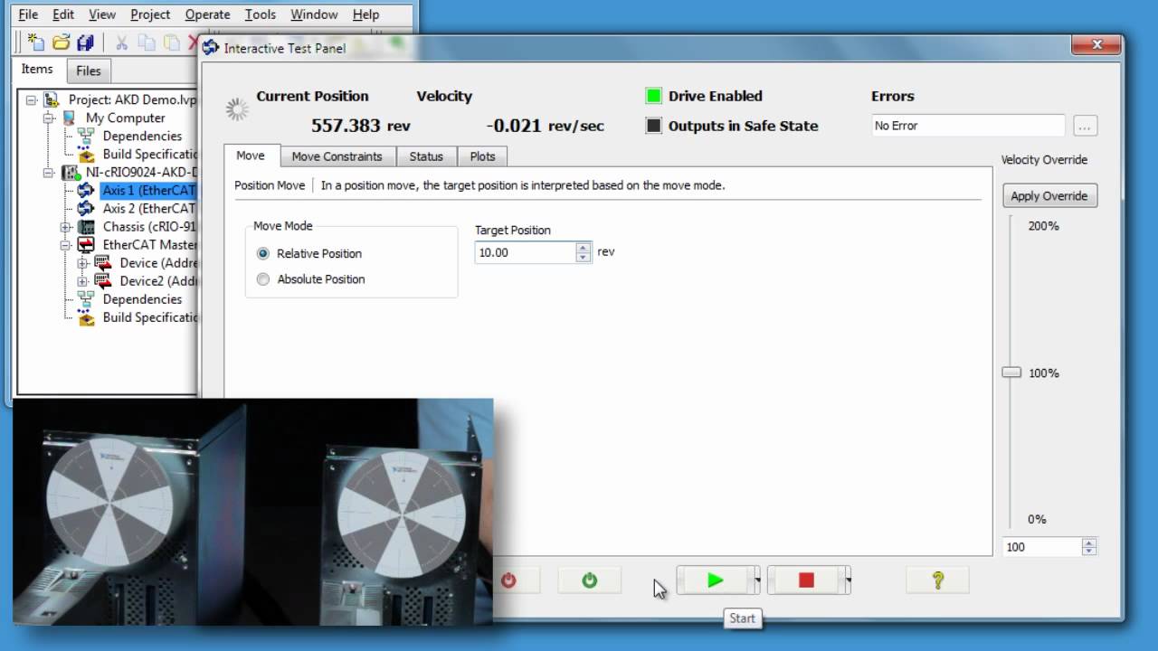 NI SoftMotion and AKD EtherCAT Brushless Servo Drives - YouTube