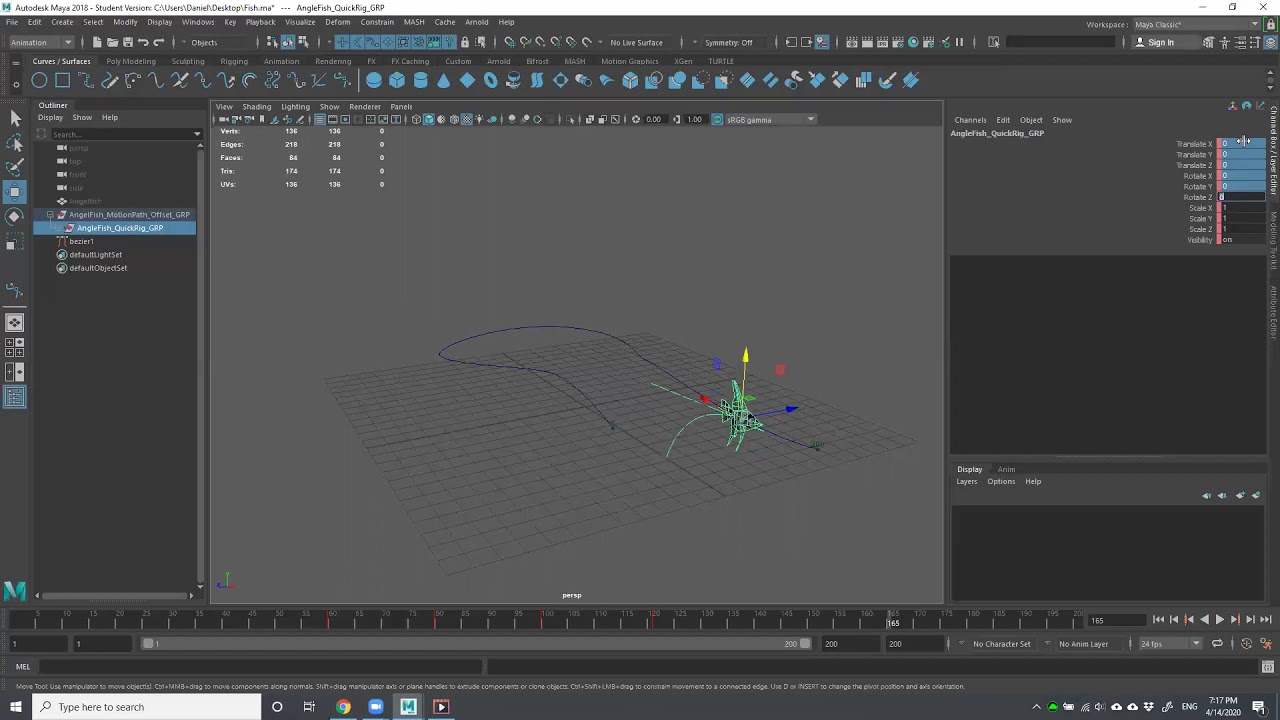 Simple Animated Fish Maya example - YouTube