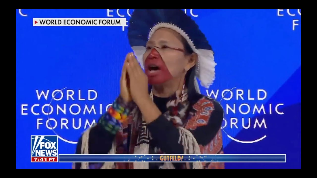 Yawanawá tribe Shaman Performs Witchcraft Ritual at WEF Davos 2024 ...