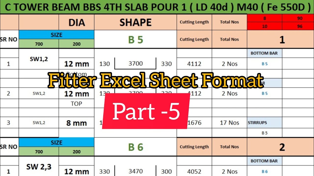 BBS Excel Sheet FORMAT With Formula PART-5 #bbs #bbsnotes #BBSSTUDYTIPS ...
