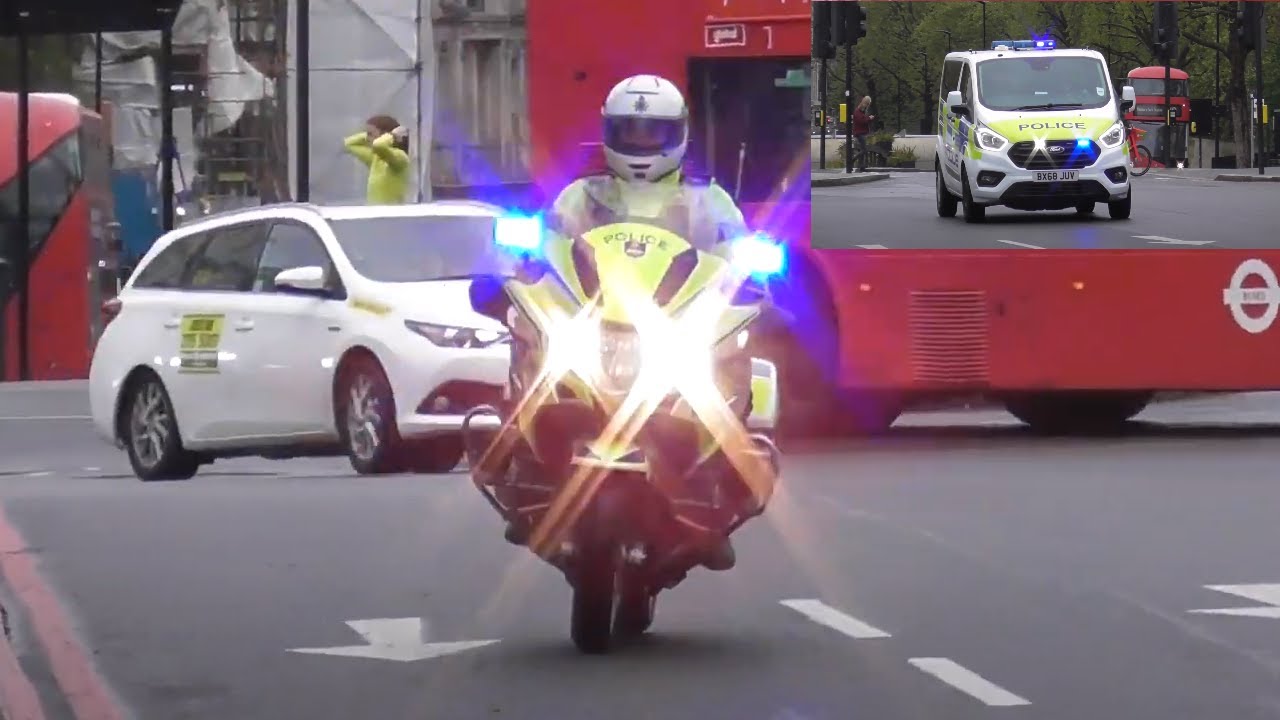 Metropolitan Police Service RTPC BMW R200 Bike Responding along with a ...