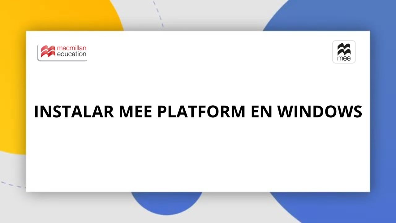 Instalar MEE Platform en Windows - YouTube