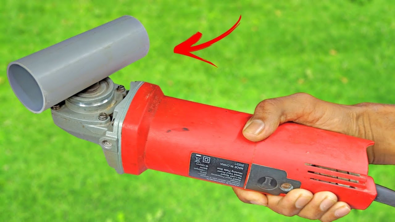 Genius Idea: Insert PVC Pipe Into Angle Grinder And Amazed! - YouTube