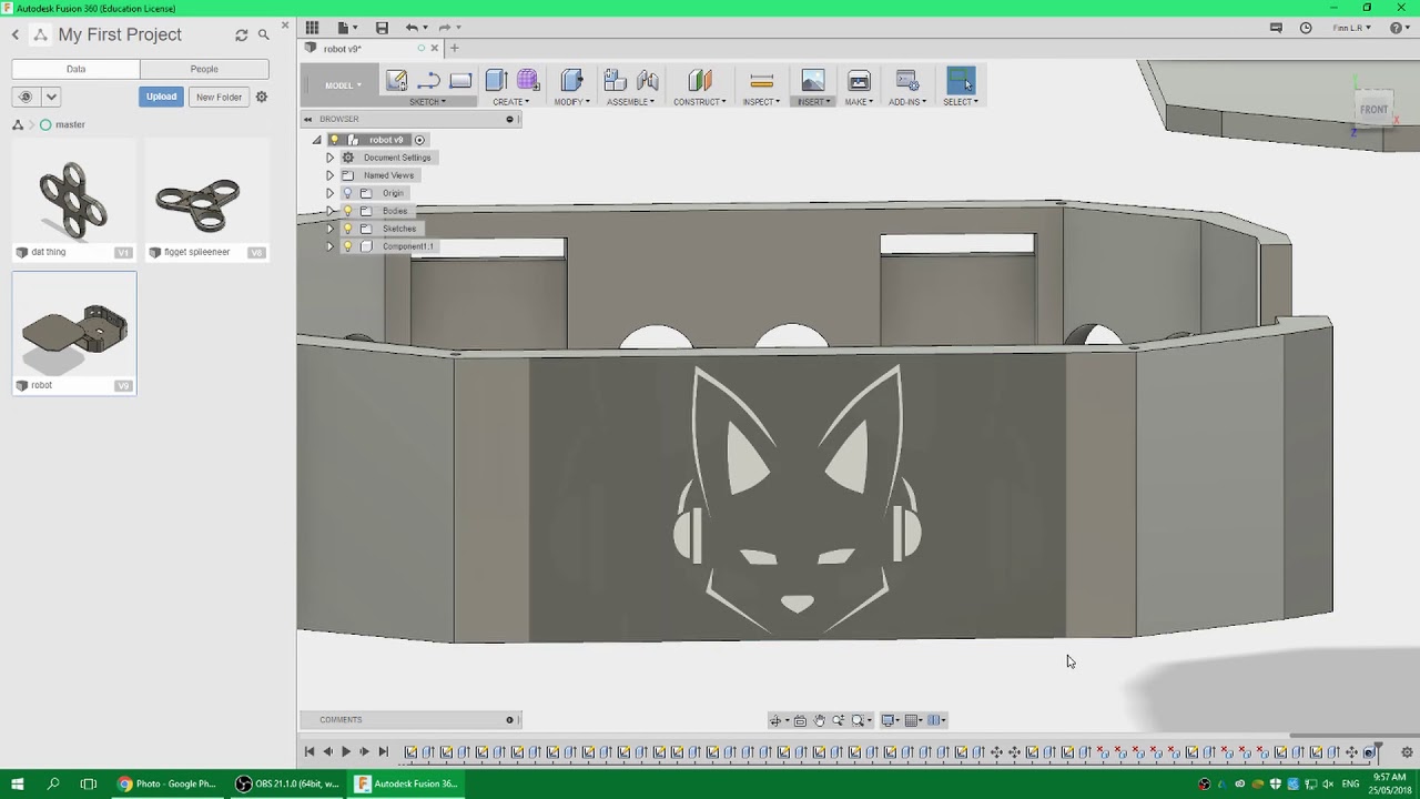 Making a robot in Fusion 360 (part two) - YouTube