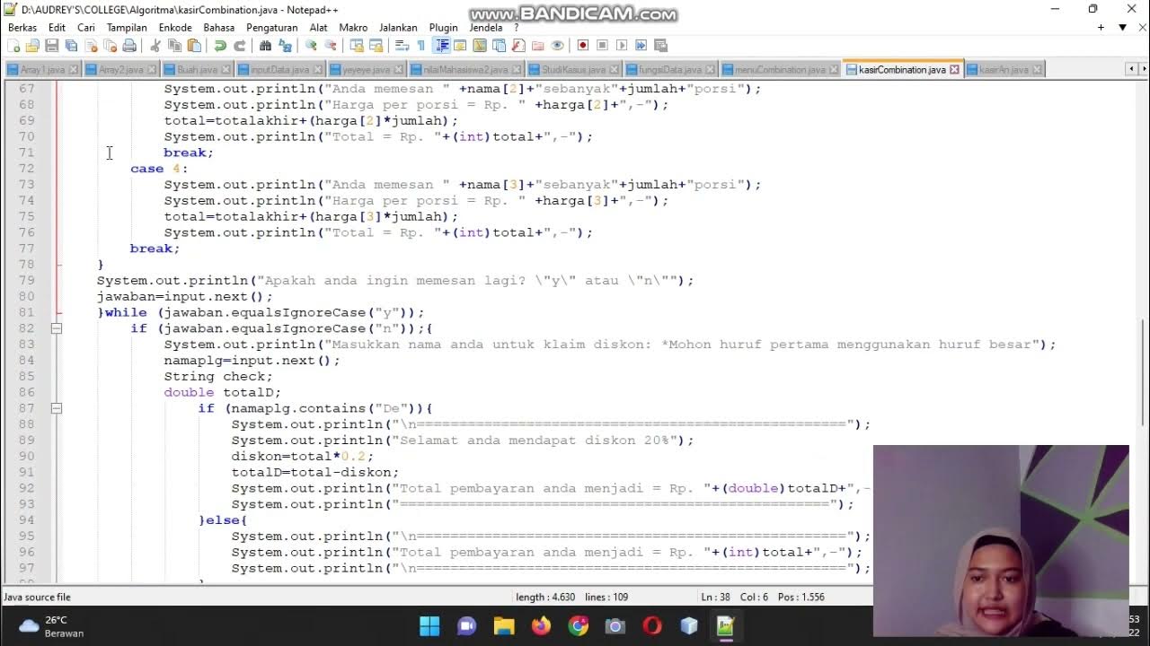 Program Kasir |Array, Function, Looping, Percabangan - YouTube