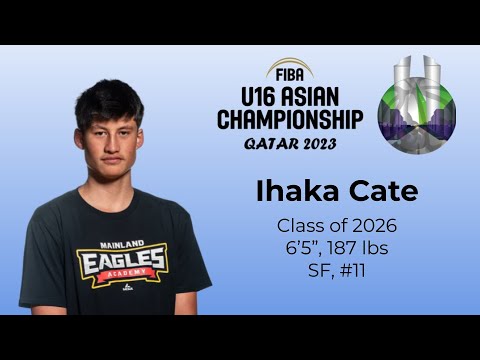 Ihaka Cate 2023 FIBA U16 Asian Championship Highlights - YouTube