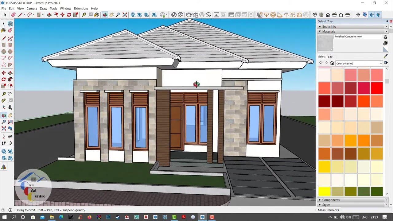 TUTORIAL SKETCHUP PEMULA, PART 8. CARA MENGINPUT MATERIAL - YouTube