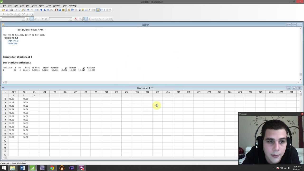 Problem 3 1 Quality Analysis On Minitab Tutorial YouTube Problem 3 1 Quality Analysis On Minitab Tutorial YouTube