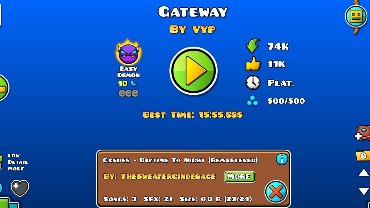 "Gateway" (EASY DEMON MODO PLATAFORMA) By VYP Geometry dash - YouTube
