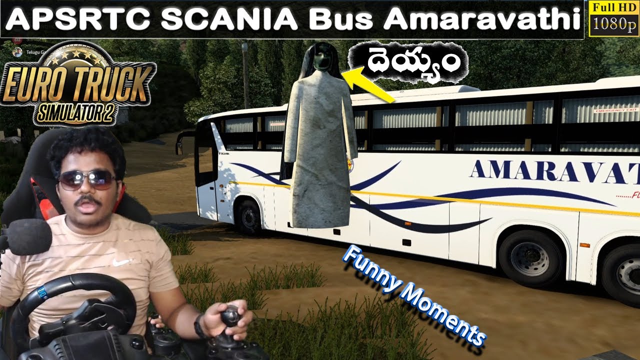 APSRTC SCANIA Metrolink Amaravathi(అమరావతి) Bus Driving with Steering ...