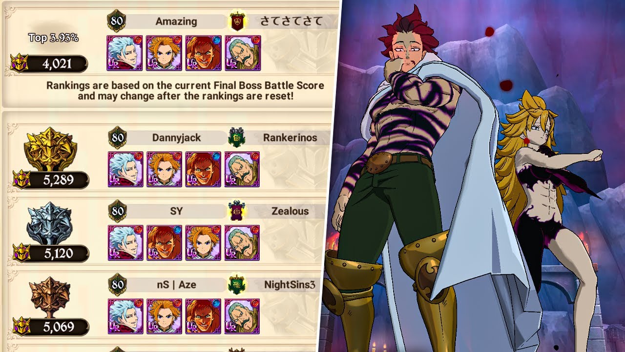 Top 5% 4000+ Points Final Boss Monspeet & Derieri! (7DS Guide) Seven ...