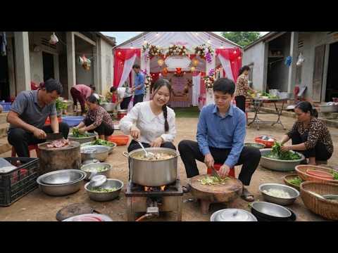 The whole village joins together to prepare the wedding feast for Mai and Robert. greenforestlife