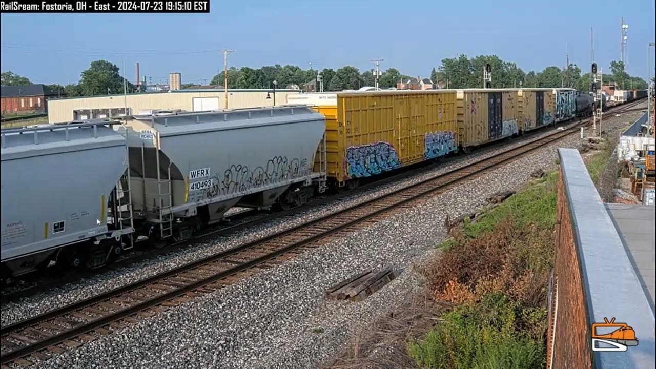 EAST VIEW #7/23/24 Of A CSX WB Train Mixedfreight Leading With CSX Four 4 CSXs 3009 3312 872 ...