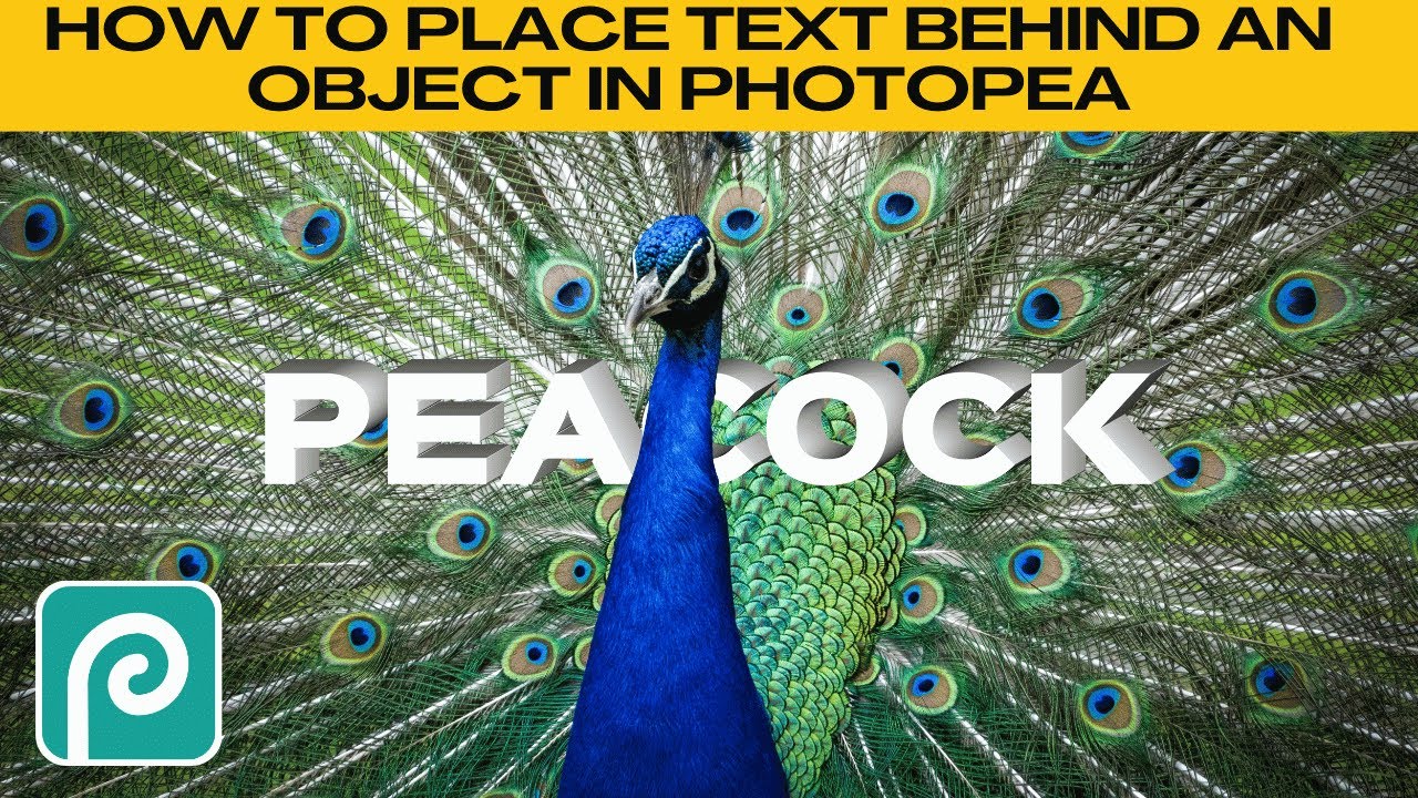 How to Place TEXT BEHIND an OBJECT in Photopea - YouTube