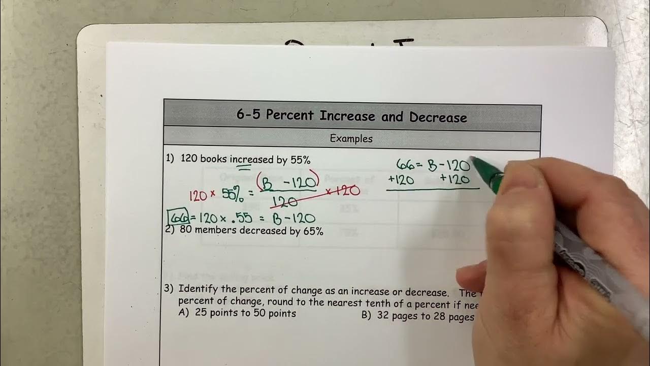 Percent Change ( Increase or Decrease) - YouTube