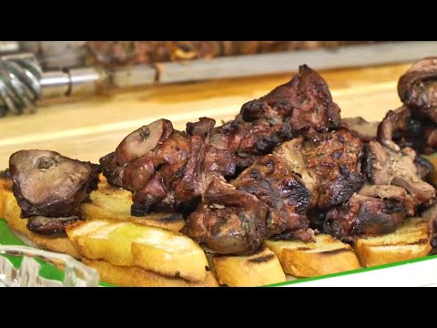 Incredible Bird liver spit roast - YouTube