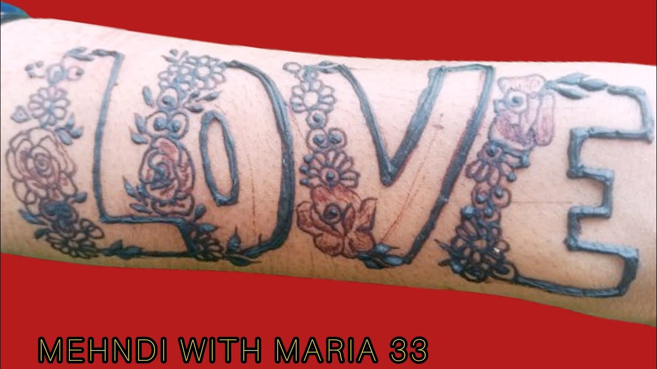 Stylish love mehndi design || Easy mehndi design || mehandi design ...