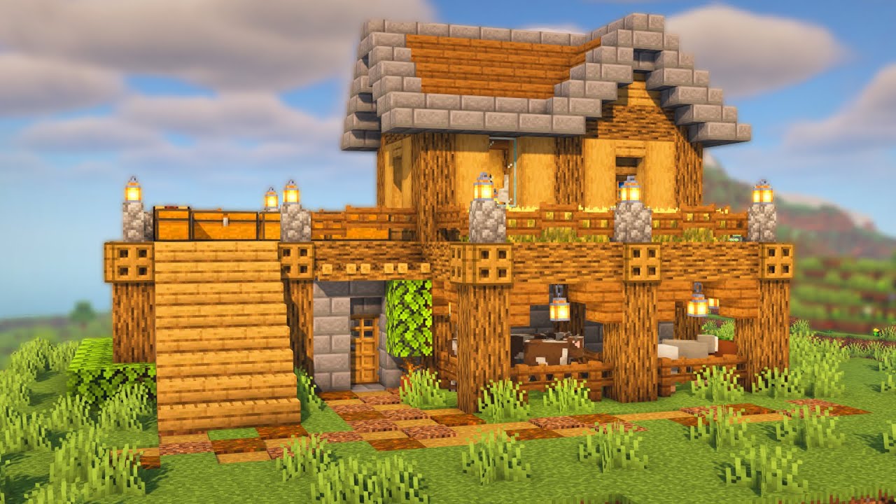 How to build: a Survival Starter House Minecraft Tutorial - YouTube