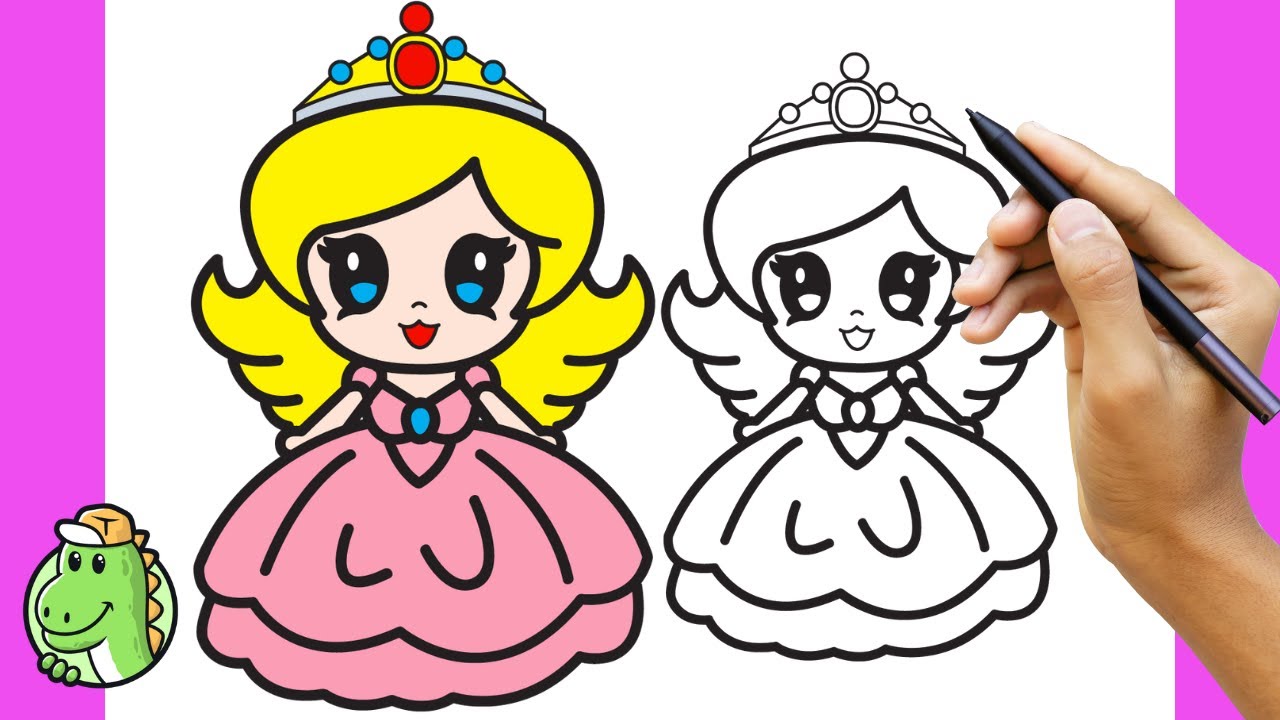 How to DRAW PRINCESS PEACH easy way 👸🌸 Art for beginners - YouTube
