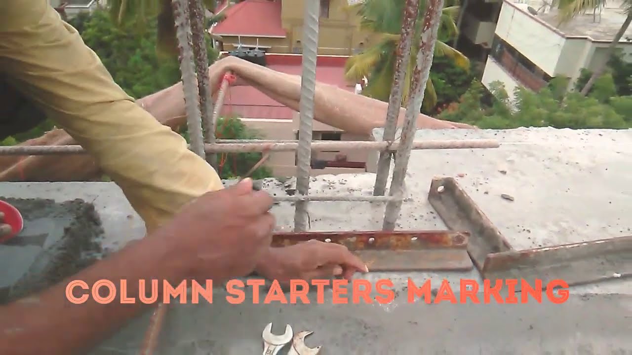 #Civilengineer Column Starter Marking and Concreting || How to make ...