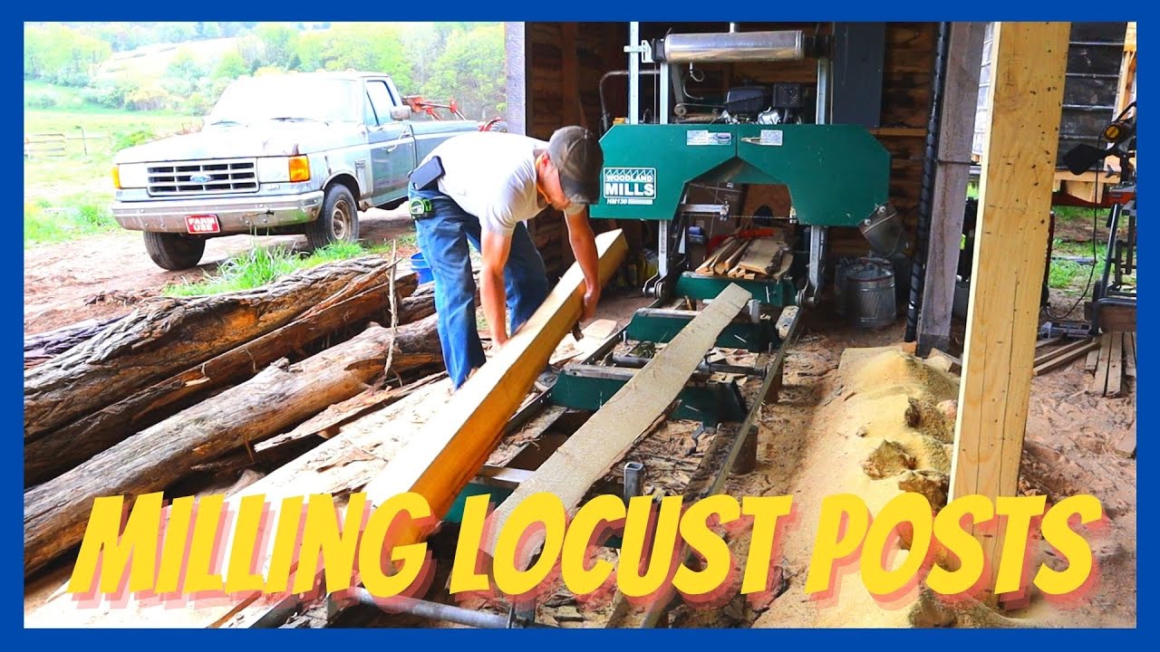 Milling Locust Logs Into Posts | HM130 Woodland Mills - YouTube