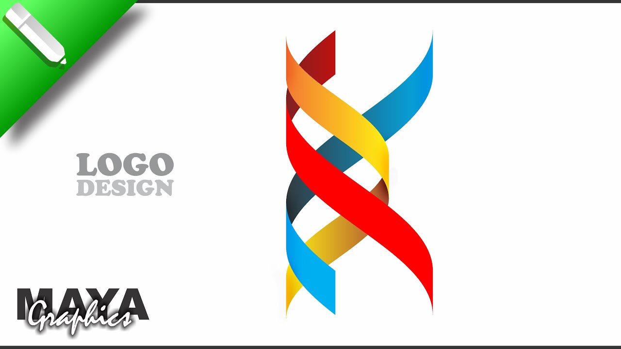 3D Swirl Ribbon Logo Design in Coreldraw | Typographic Logo Design ...