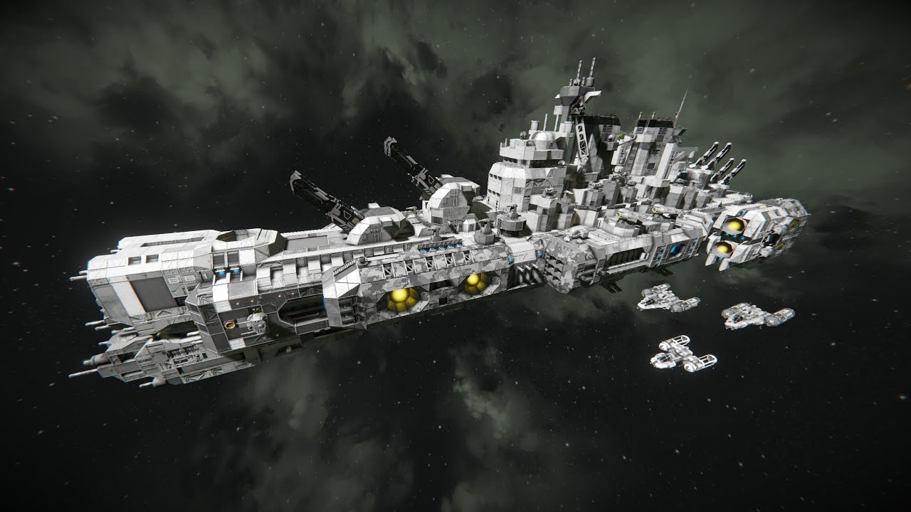Space Engineers - Vanguard Battleship Showcase - YouTube