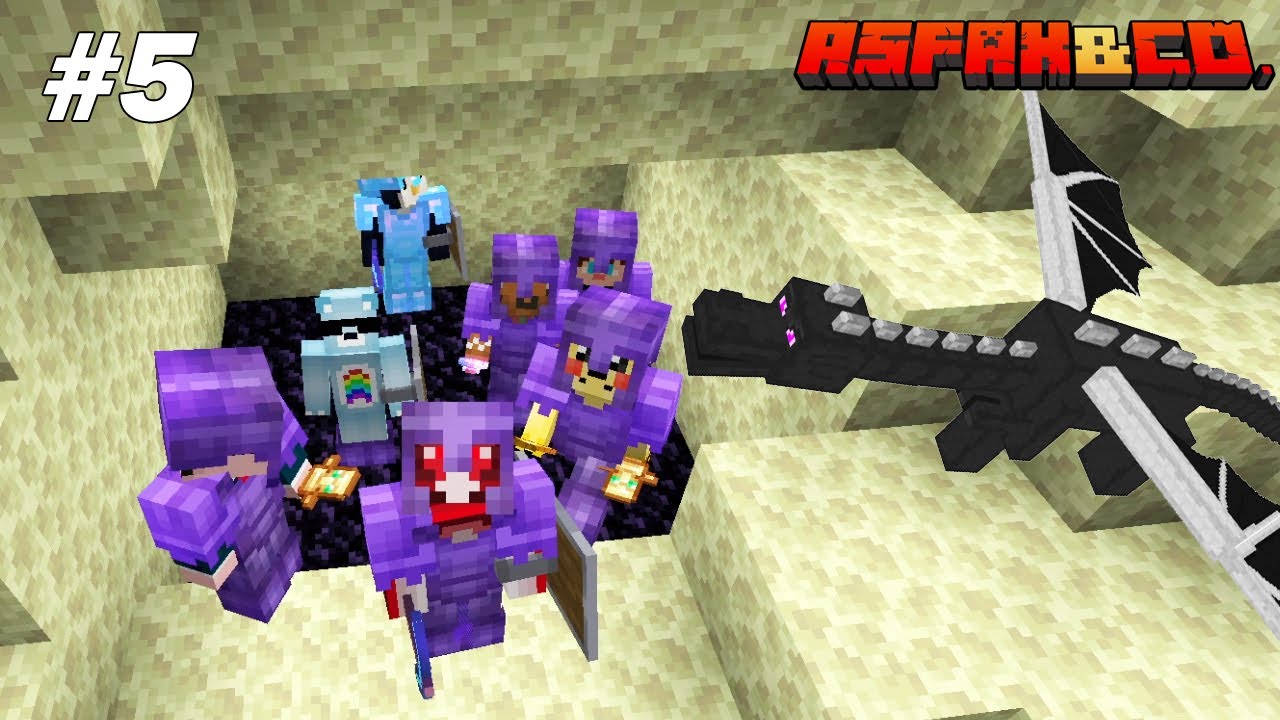 On part tous ensemble battre l'Ender Dragon ! Minecraft Asfax&Co 5 ...